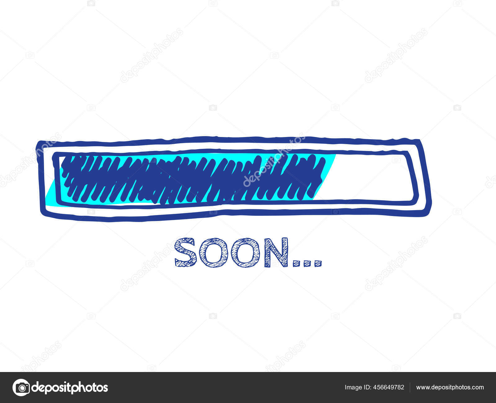 Coming Soon Vector Hand Drawn Loader Soon Progress Bar Status Stock ...