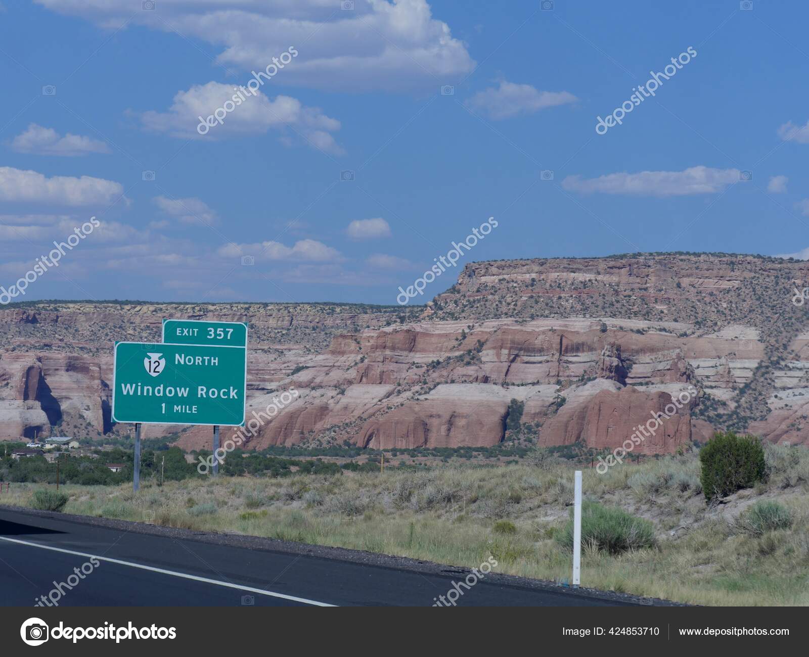 Directional Roadside Sign Arizona Distance Information Window Rock ...