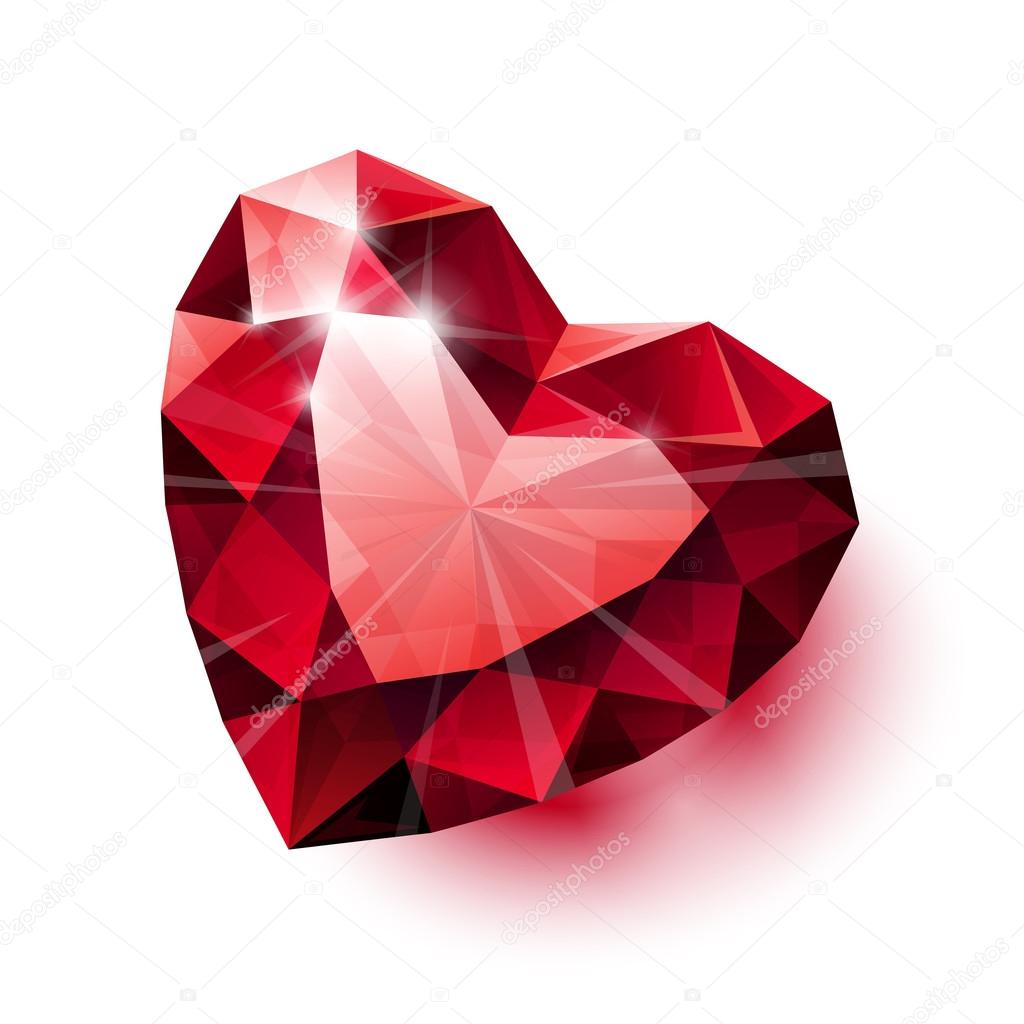 Shiny red ruby heart shape — Stock Vector © Mikado767 #74434963