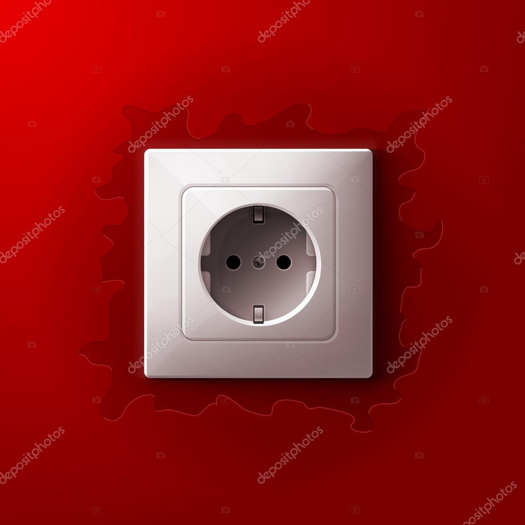 Realistic electric white socket Stock Vector Image by ©Mikado767 #74437977