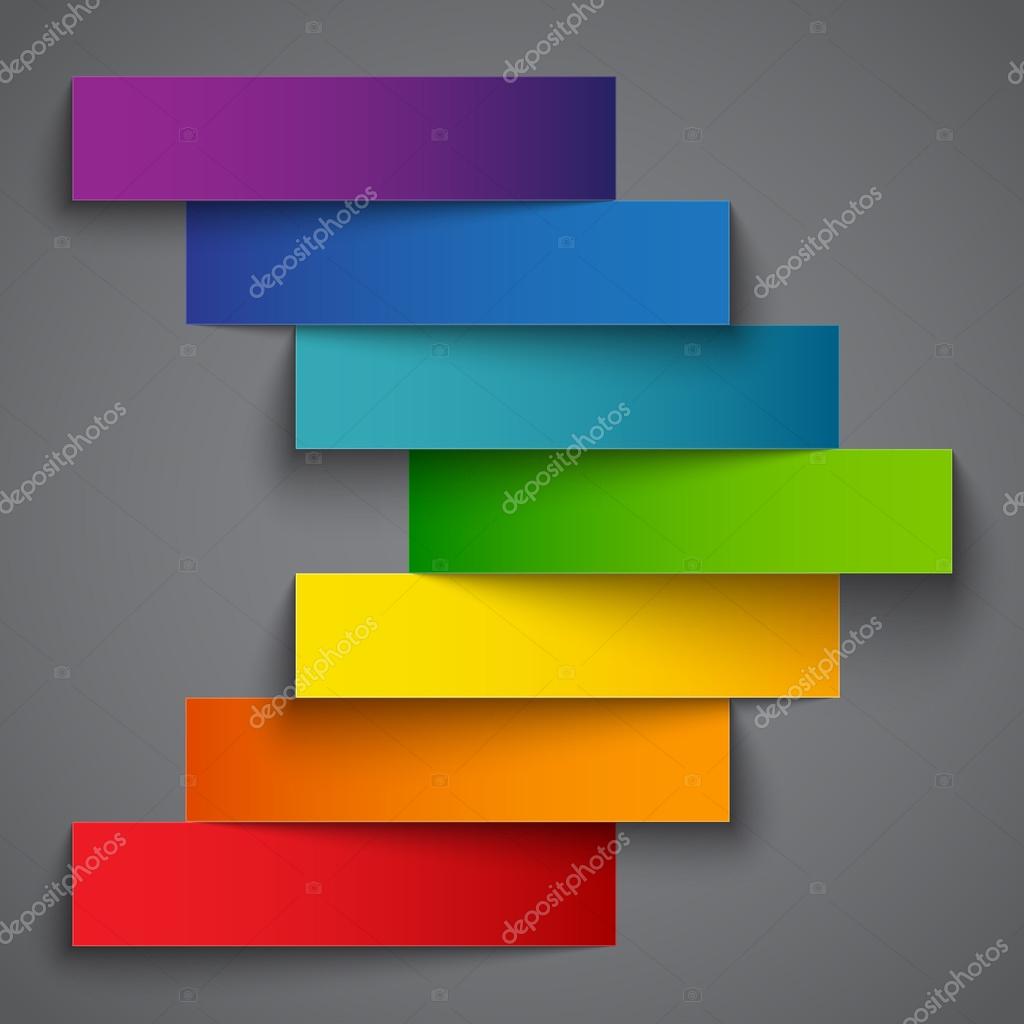 Colorful rainbow paper stripe banners Stock Vector by ©Mikado767 74438953