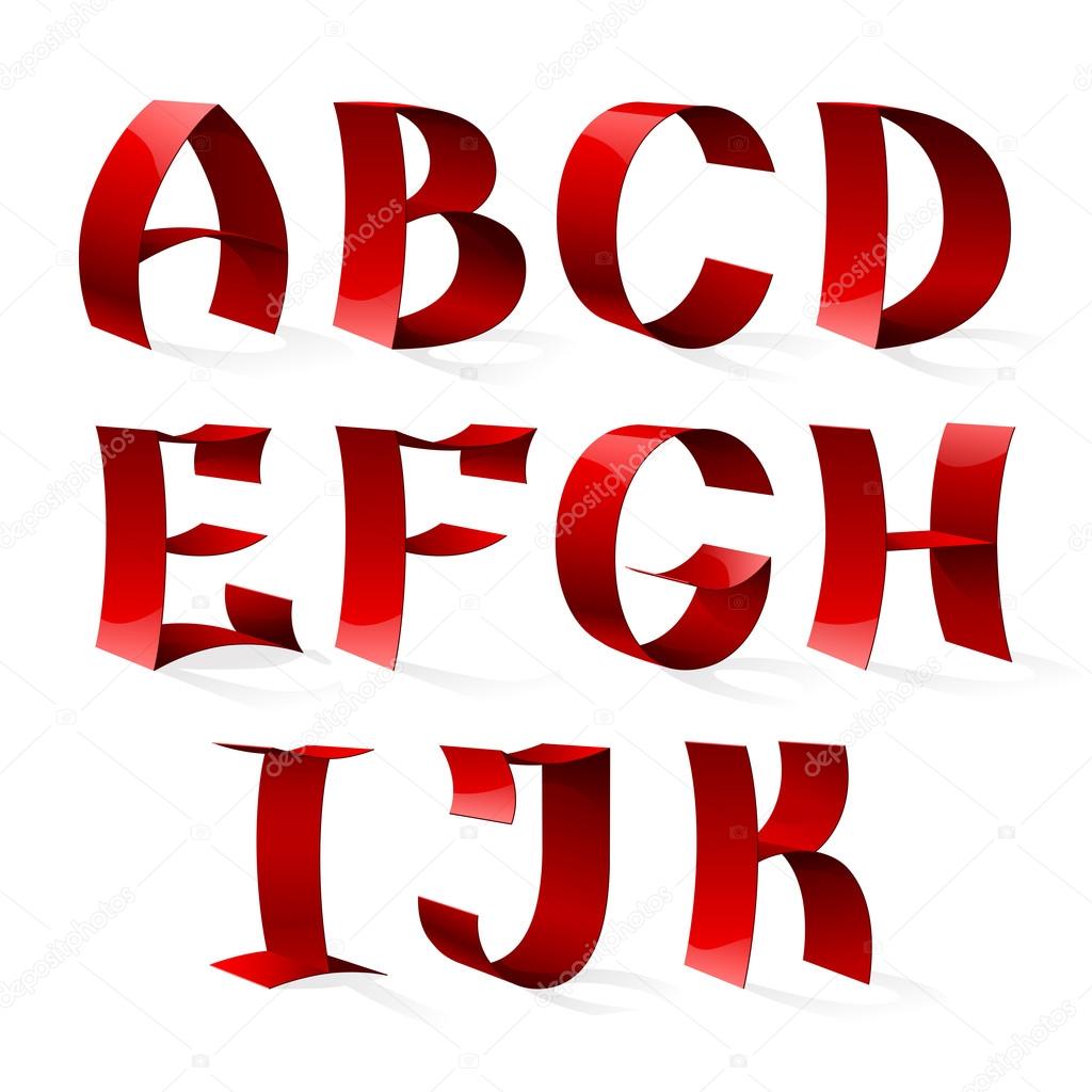 Red ribbon font A-K letters Stock Vector Image by ©Mikado767 #74441083