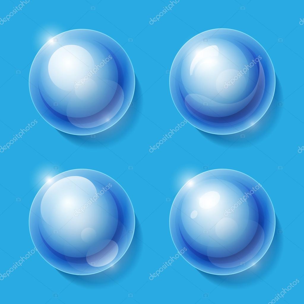 Realistic shiny transparent glass spheres Stock Vector Image by ...
