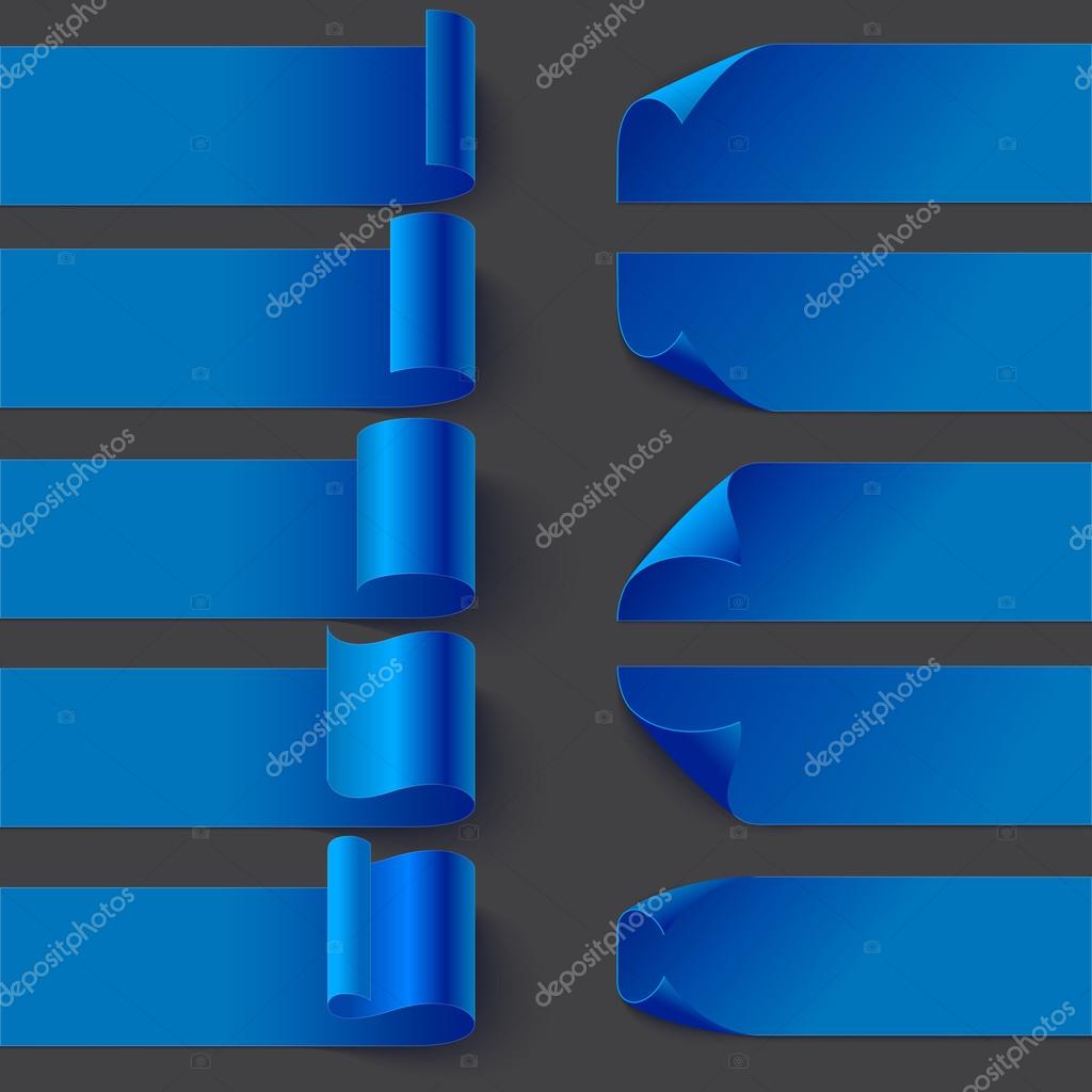 Curled blue ribbon paper banners Stock Vector Image by ©Mikado767 #88905412