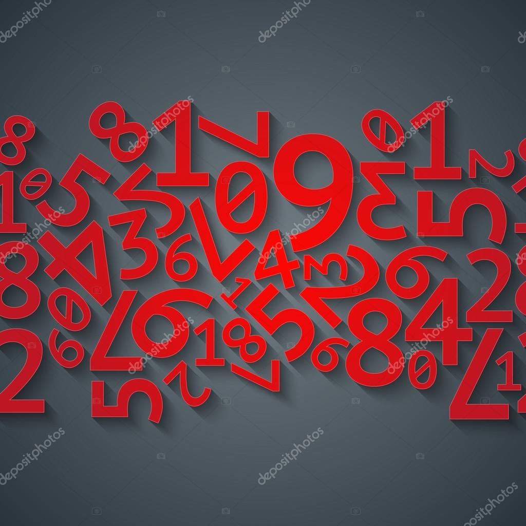 Abstract red random digits — Free Stock Vector © Mikado767 #88907622