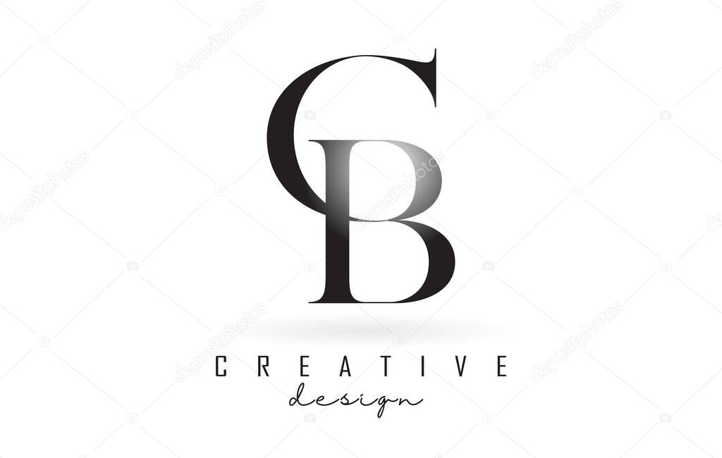 CB c b letra diseño logo logotipo concepto con fuente serif y estilo ...