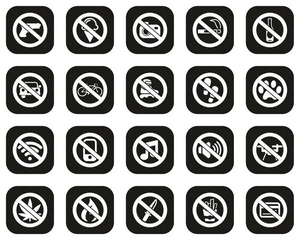 Sign Forbidden Sign Icons Black White Set Big Stock Vector by ©Bakai ...