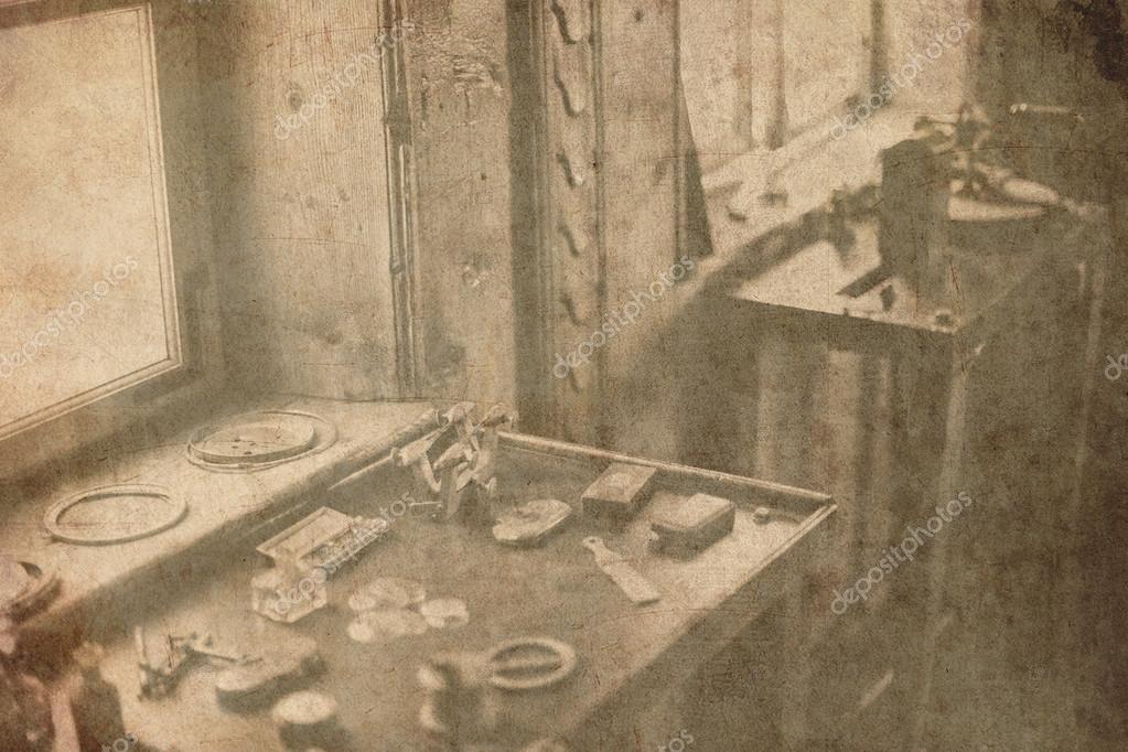 Old clockmaker laboratory — Stock Photo © leporiniumberto #83796856