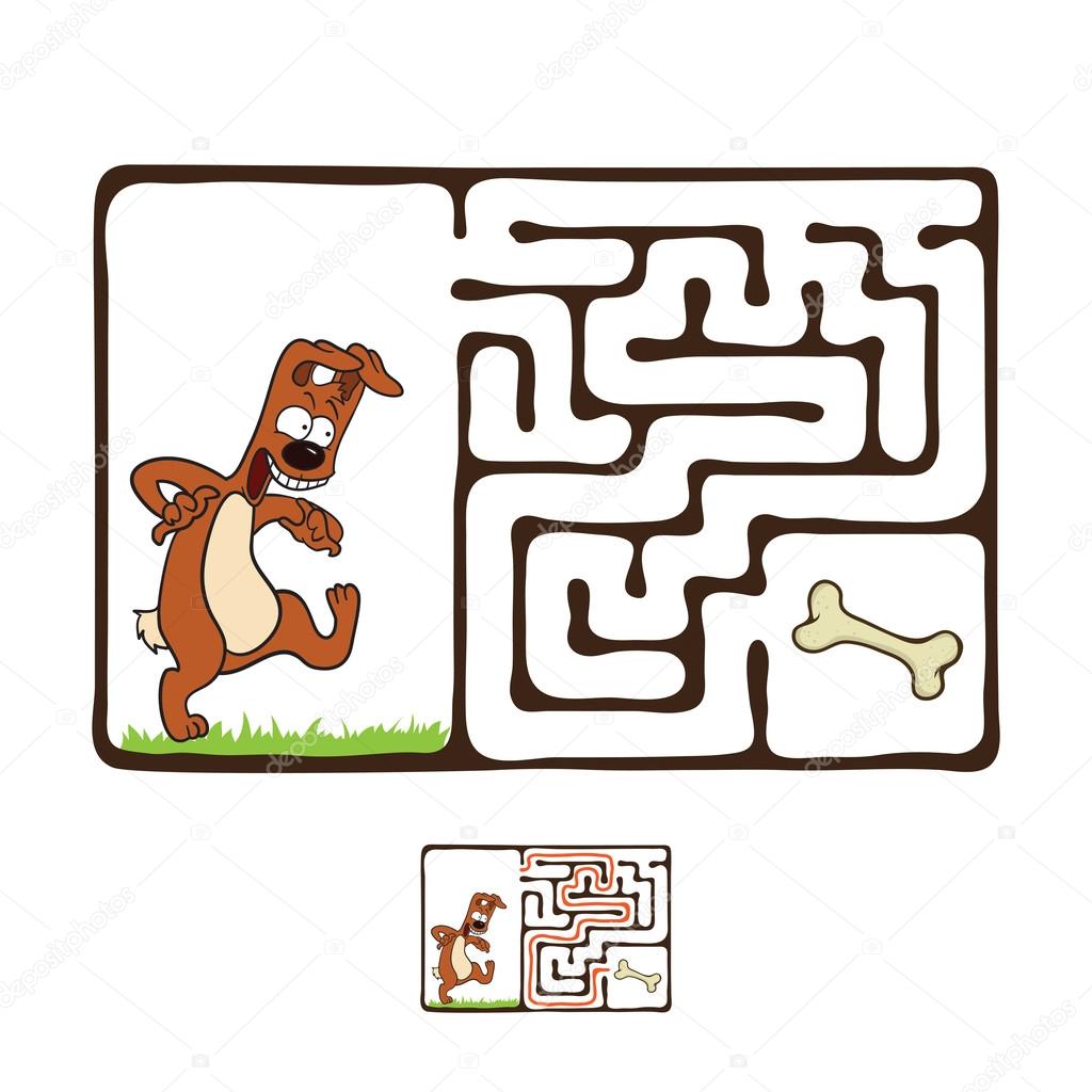 Vector Maze, Labyrinth with Dog. Stock Vector by ©wasja 75718207