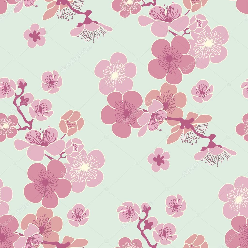 Cherry blossom vector pattern for fabric Stock Vector Image by ©Galyna ...
