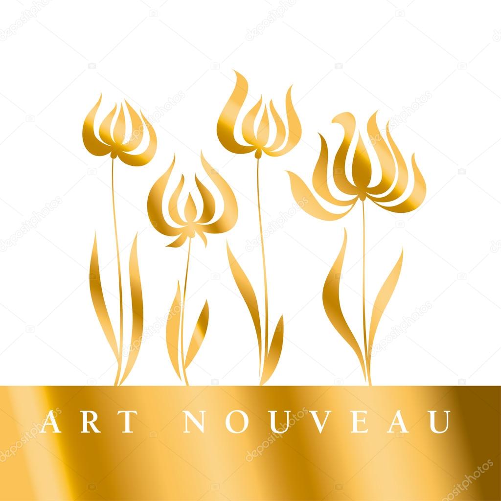 Decorative gold tulip — Stock Vector © Galyna #100984170