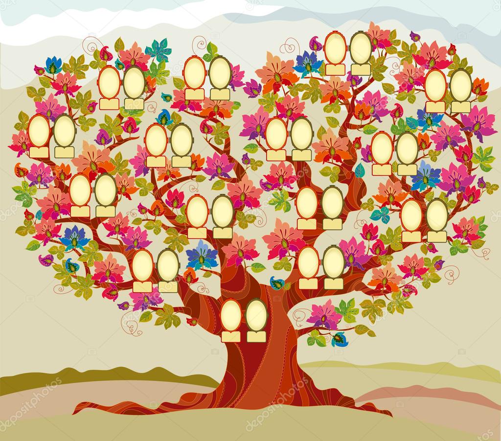 Decorative family tree — Stock Vector © Galyna #100985852