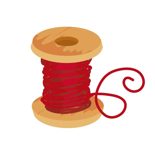 Bobine de fil rouge pour coudre icône de bande dessinée image ...