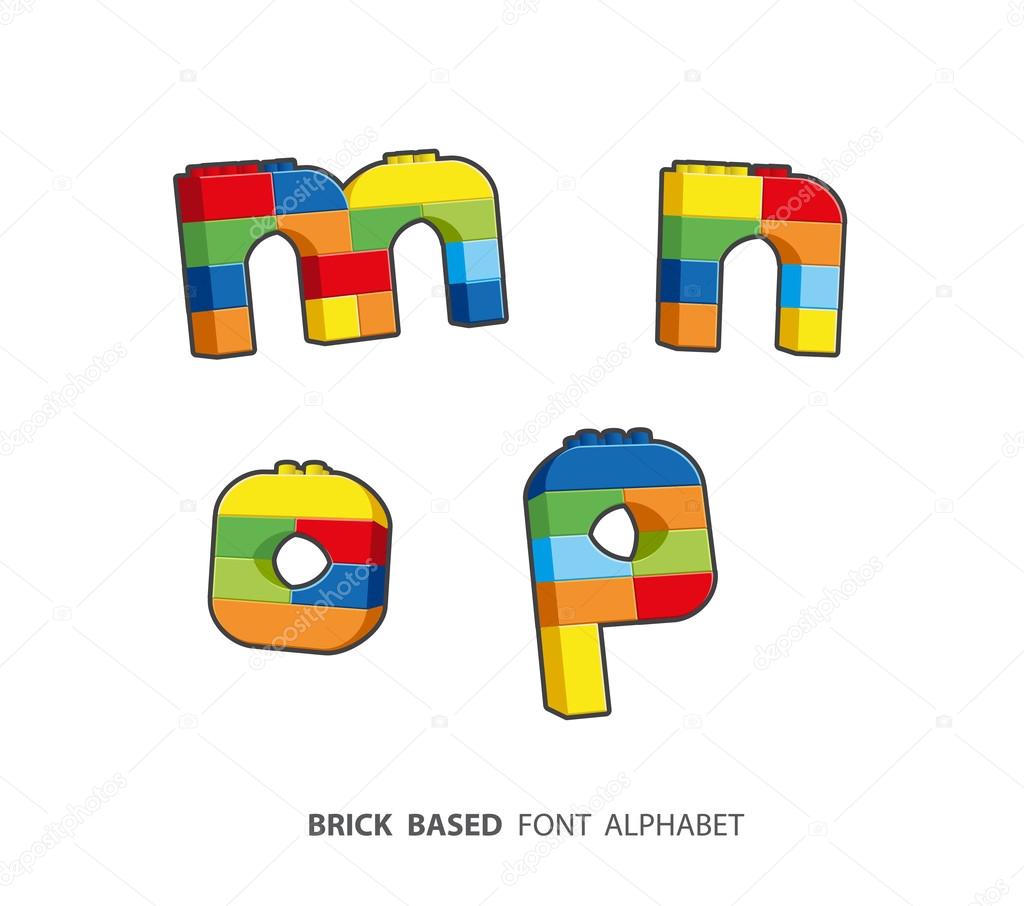 Alphabet set created from playing bricks. Lower case letters Stock ...