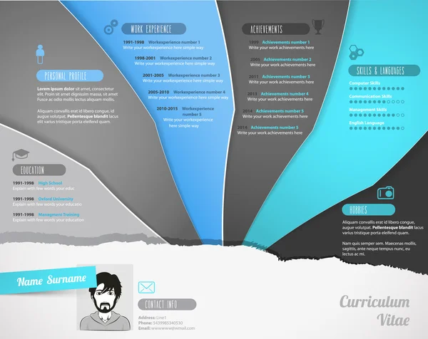 Creative resume template with tiles. Stock Vector Image by ©kormi ...