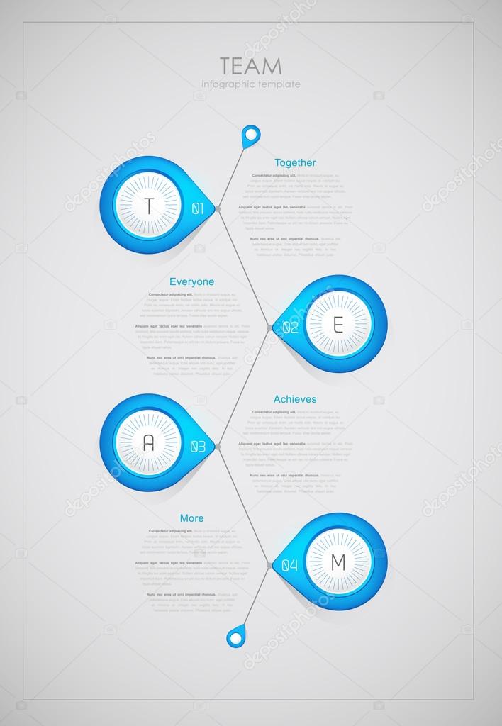 Team - infographic template (together, everyone, achieves, more) Stock ...