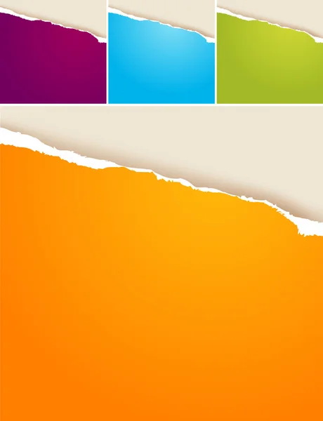 Set with ripped colored paper stickers. Vector illustration — Stock ...