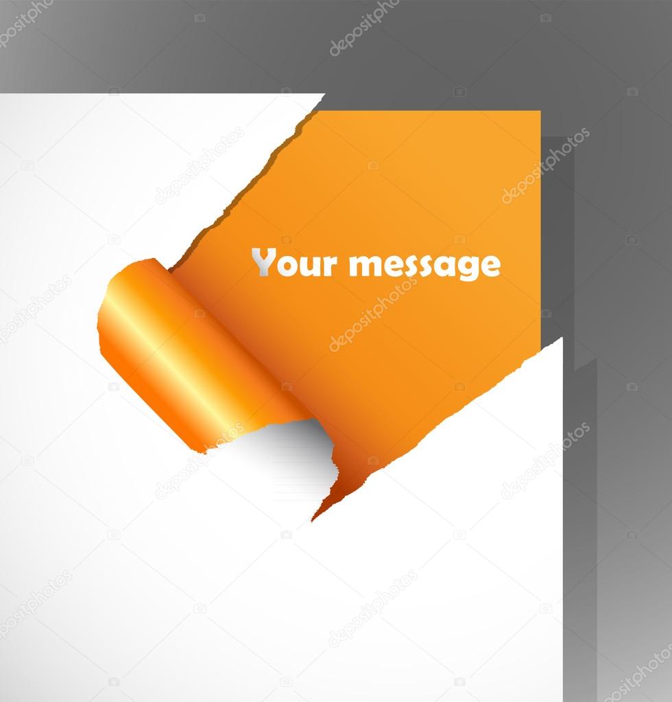 Teared paper with text in the corner. Stock Vector by ©kormi 71666649
