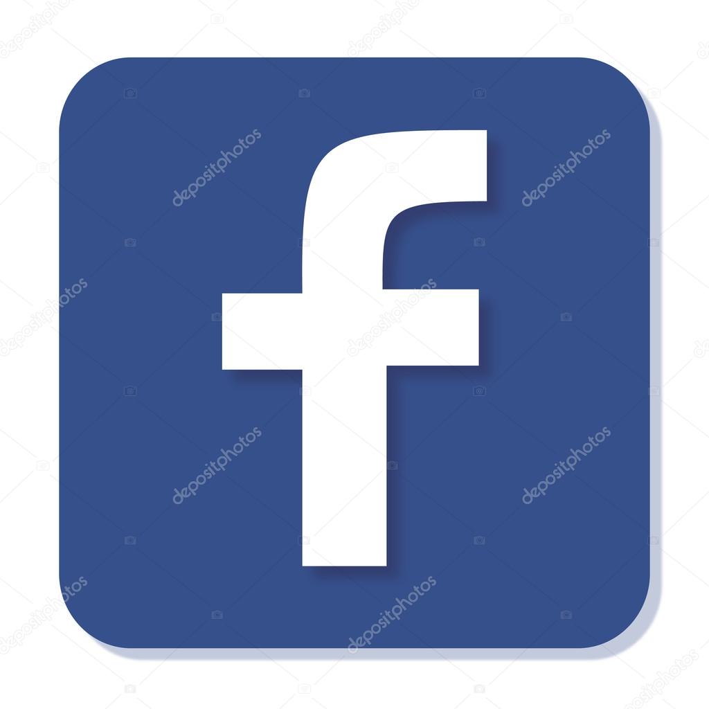 Icono azul de Facebook con desenfoque suave y sombra Vector de stock ...