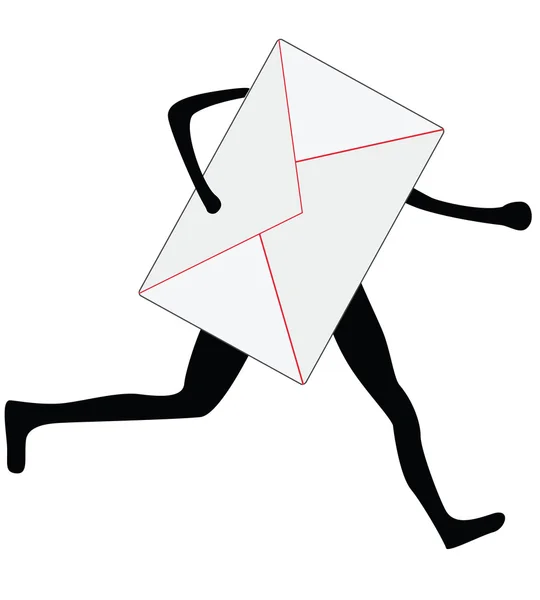 Postman running with envelope, express delivery Stock Vector Image by ...