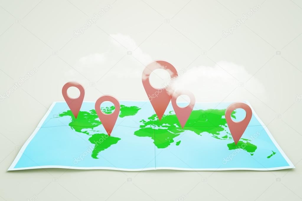 Map and clouds on light Stock Photo by ©peshkova 109844264