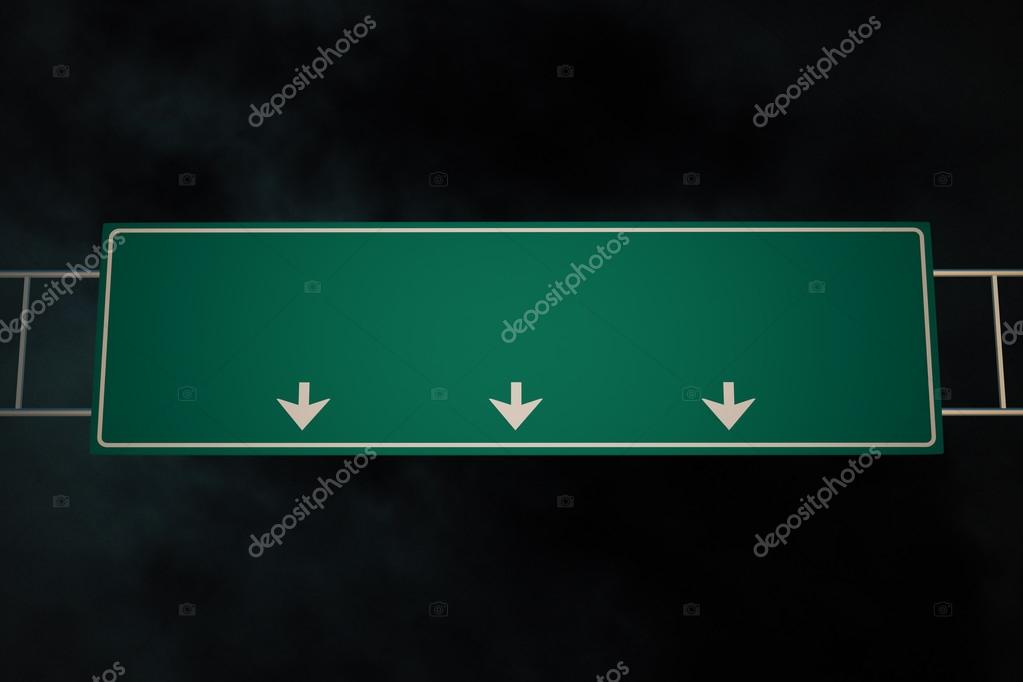 Highway sign on dark background Stock Photo by ©peshkova 115466468