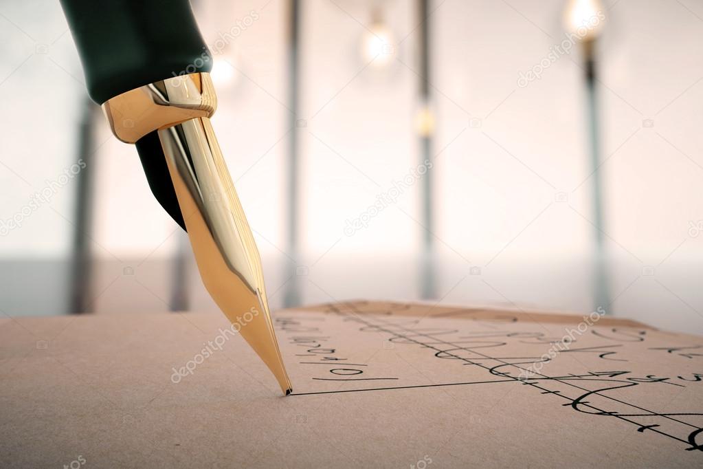 Fountain pen writing formulas Stock Photo by ©peshkova 115466618