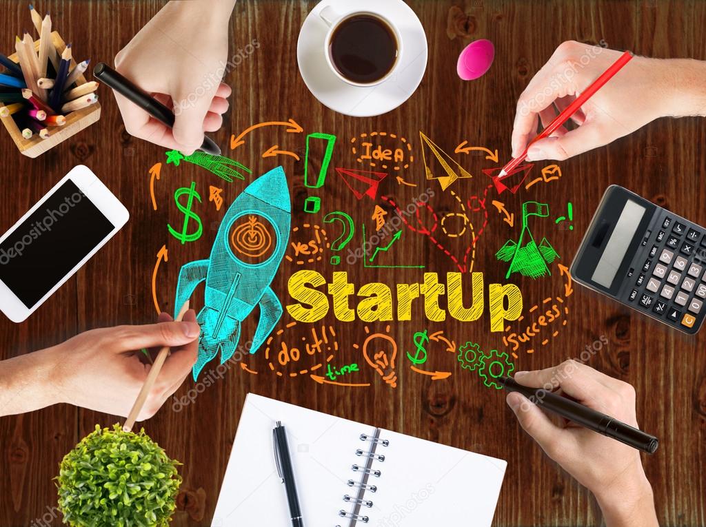 Startup sketch on desktop — Stock Photo © peshkova #117005664