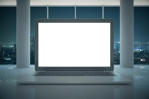 Huge laptop with blank screen — Stock Photo © peshkova #123403362