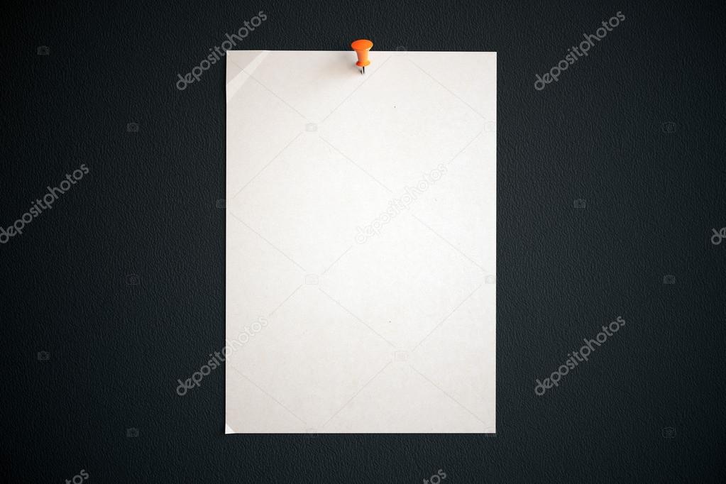 White paper sheet with pin Stock Photo by ©peshkova 124139792
