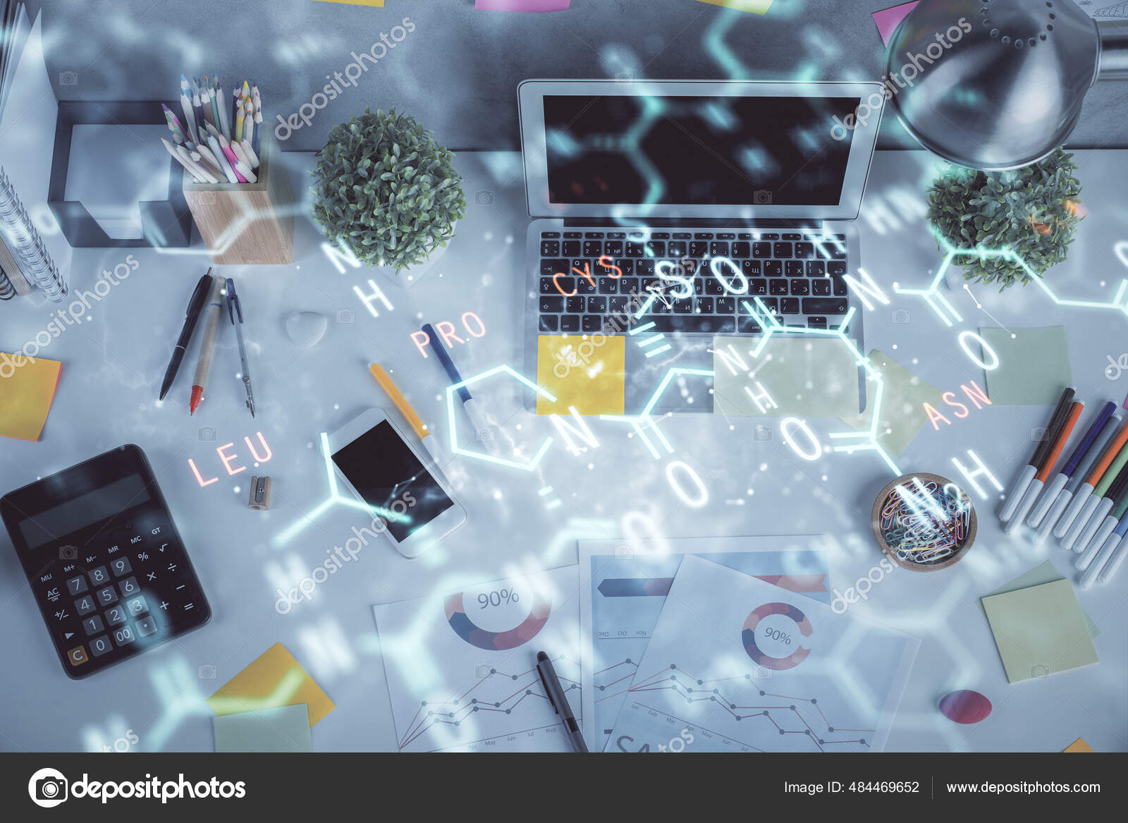 Physics Math Theme Hologram Formula Drawings Computer Desktop ...