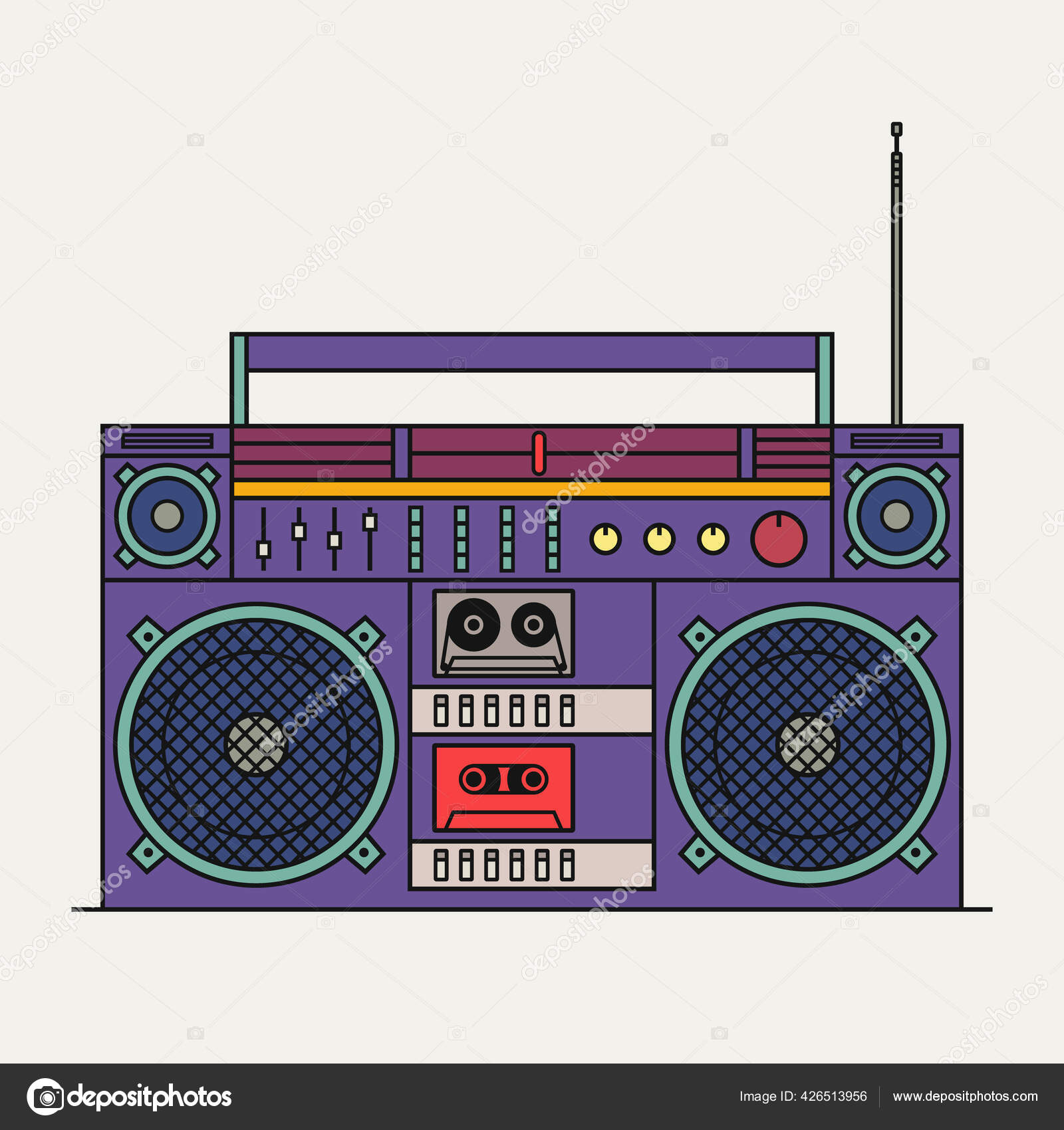 80s Boombox Vector