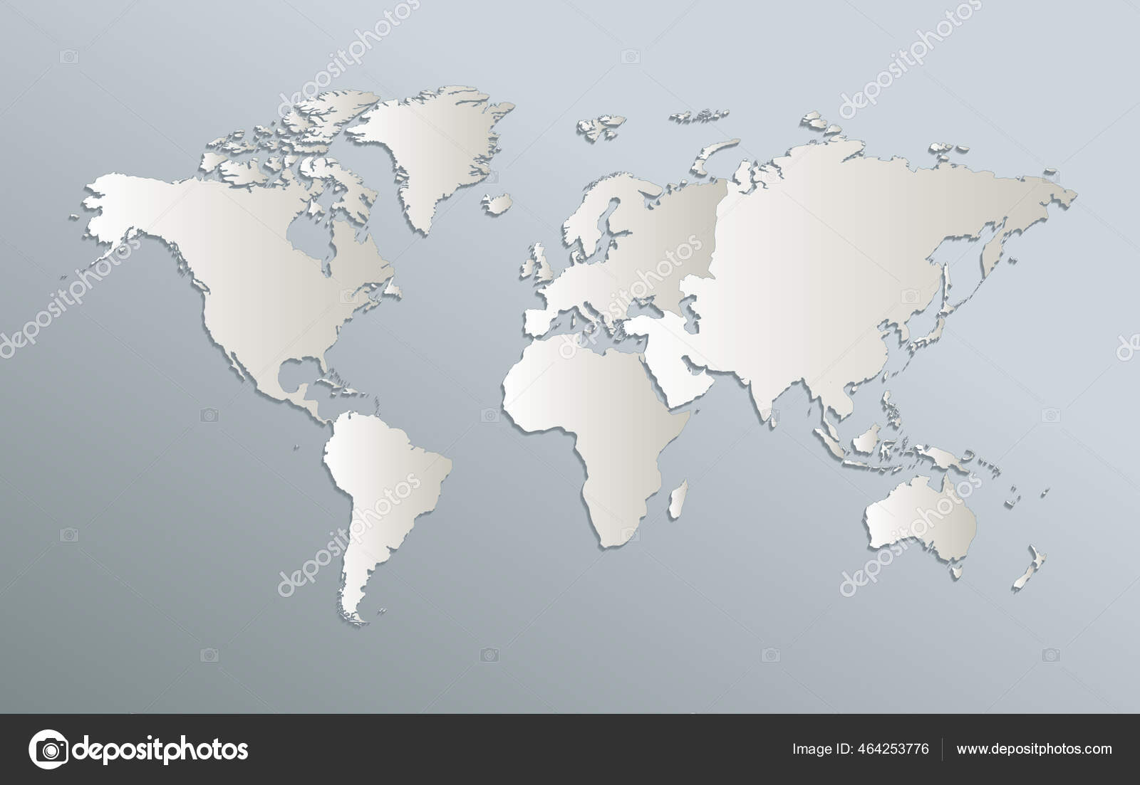 World Continents Map Continent Blue White Card Paper Blank — Stock ...