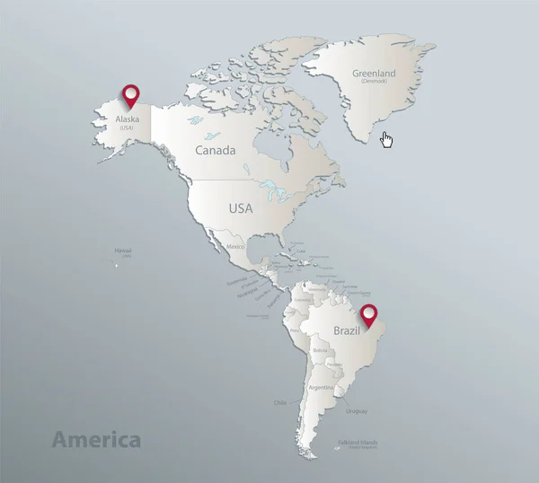 Världens politiska karta glas kort papper 3d vektor enskilda stater ...