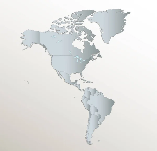 America Map Separates States Names Blue White Card Paper Vector Stock ...