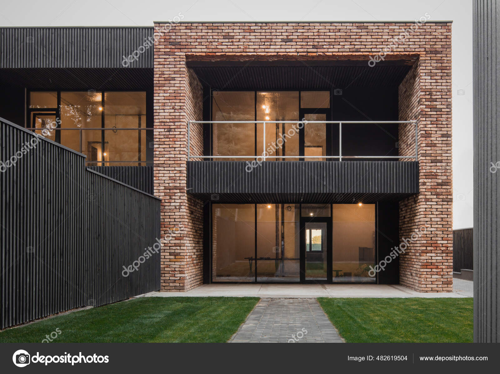 Modern luxury two-storey house in Australian style. Exterior of a ...