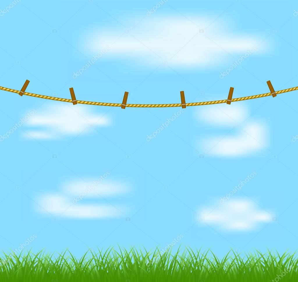 Empty Washing Line Clipart