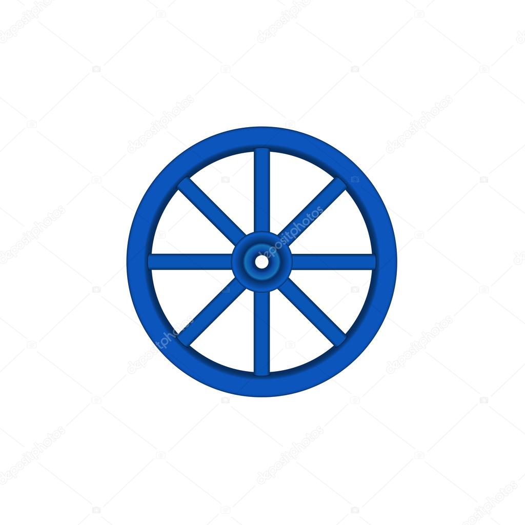 Vintage wooden wheel in blue design Stock Vector by ©Jirkapravda 96066858