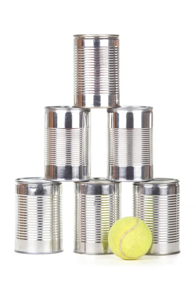 Tin can pyramid game Stock Photos, Royalty Free Tin can pyramid game ...