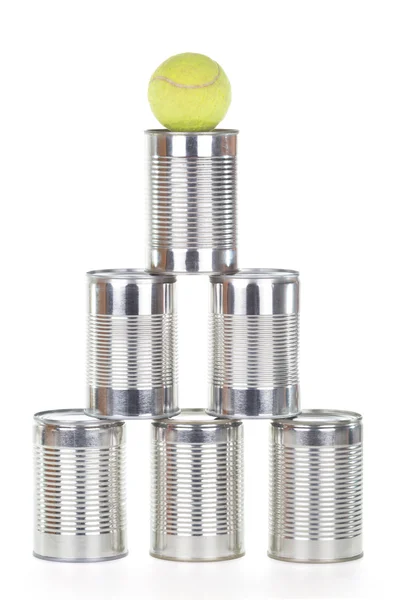 Tin can pyramid game Pictures, Tin can pyramid game Stock Photos ...