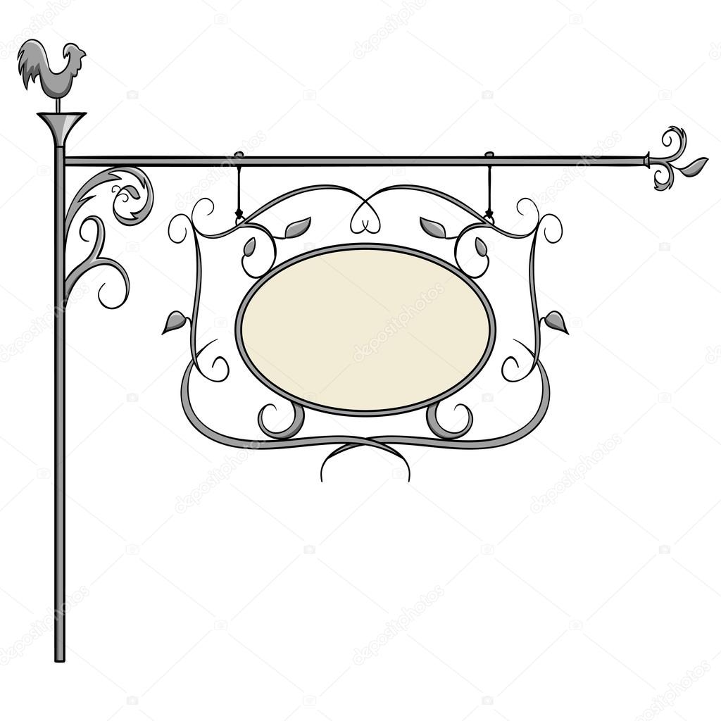 Vintage iron sign with cock — Stock Vector © acidburn #57848935