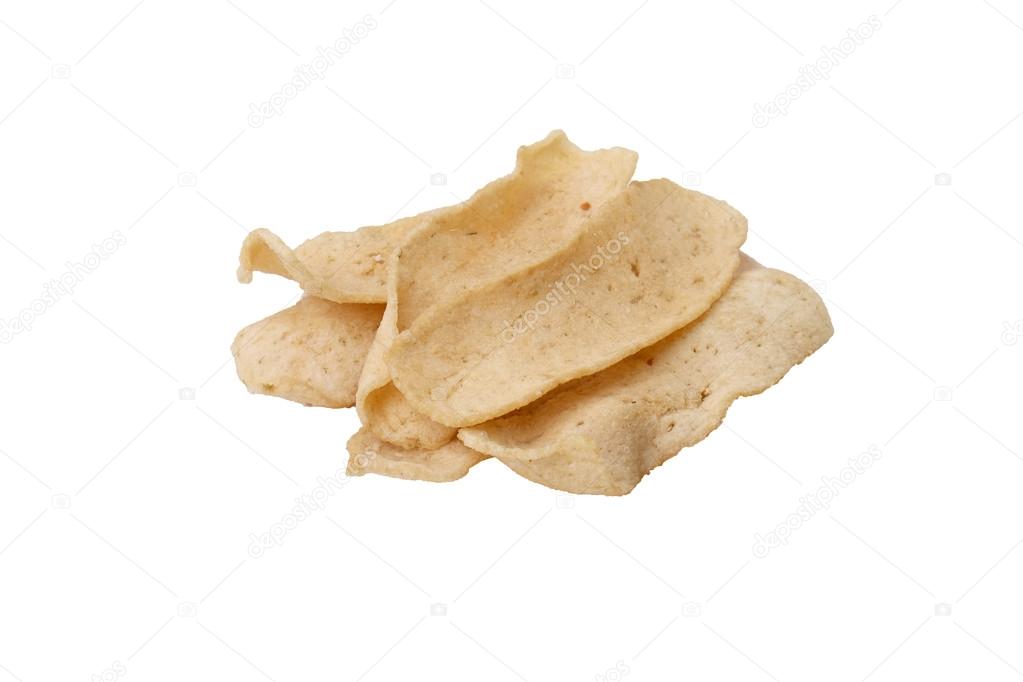 Fried Keropok Lekor; Traditional Malaysian Fish Cake with made f ...