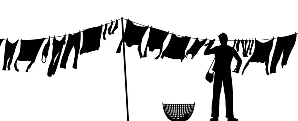 Woman hanging washing Stock Vector Image by ©Tawng #6436355