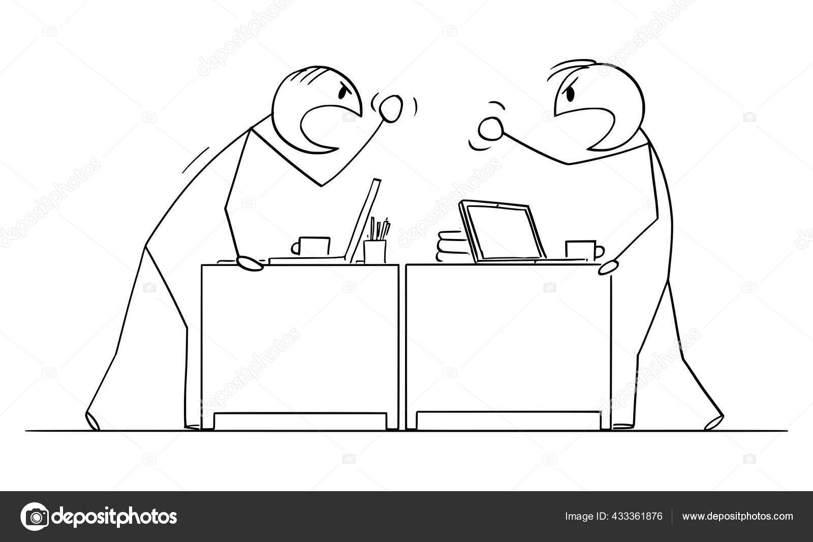 Twee Mensen Die Ruzie Maken Clipart