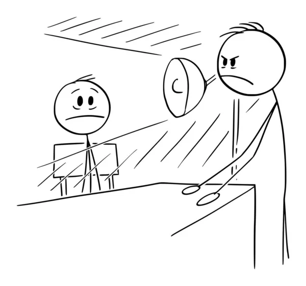 Vector Cartoon of Judge Sentence Criminal to Imprisonment, Policeman is ...