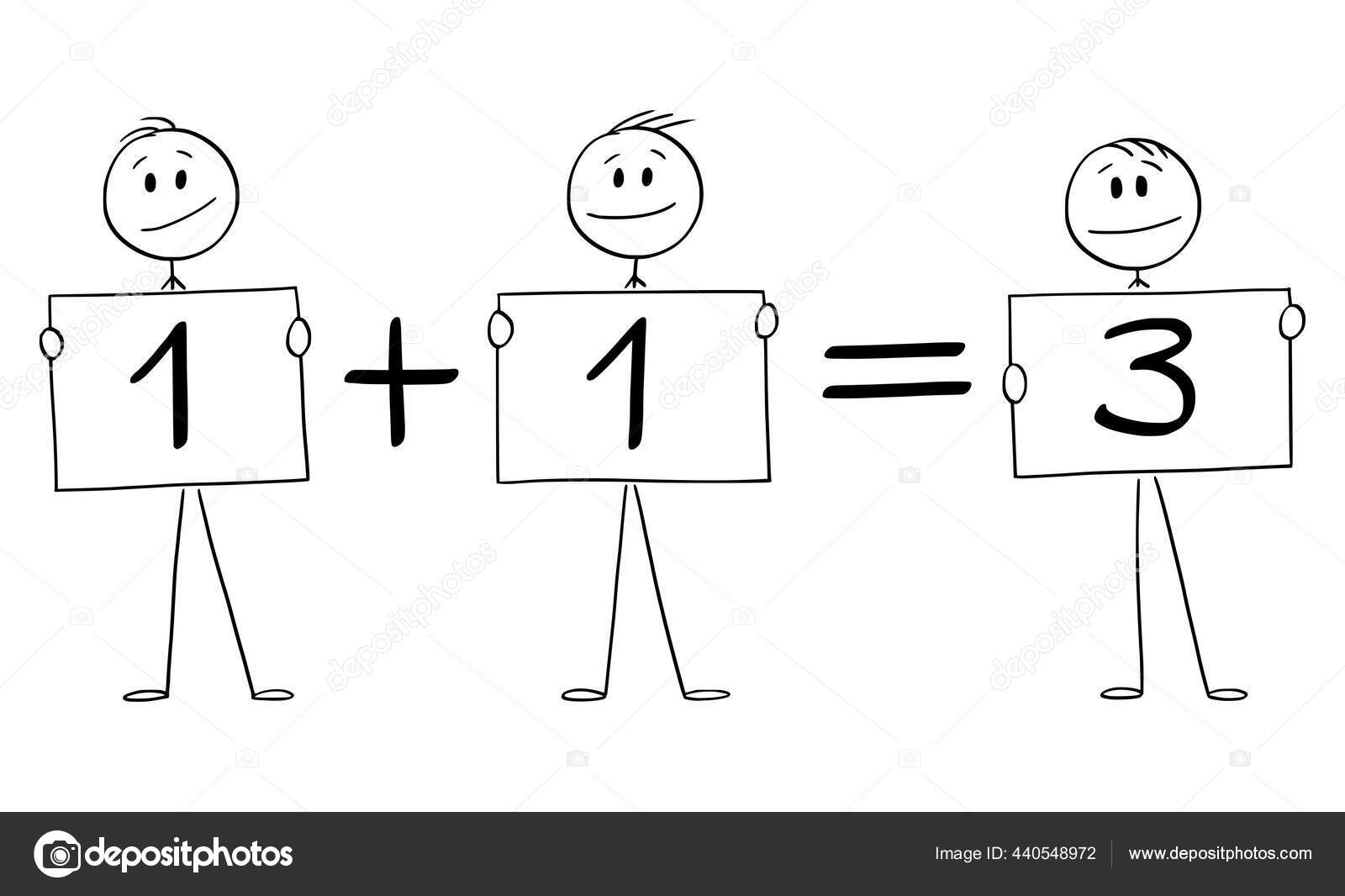 Vector Cartoon Illustration of Three Men or Businessmen Holding One ...