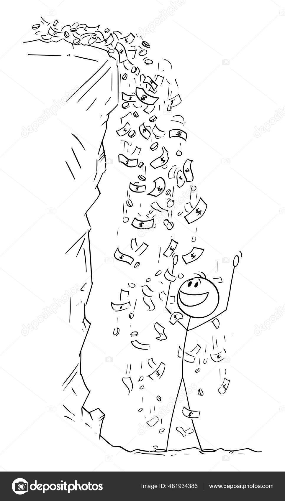 Money Raining Down Cartoon