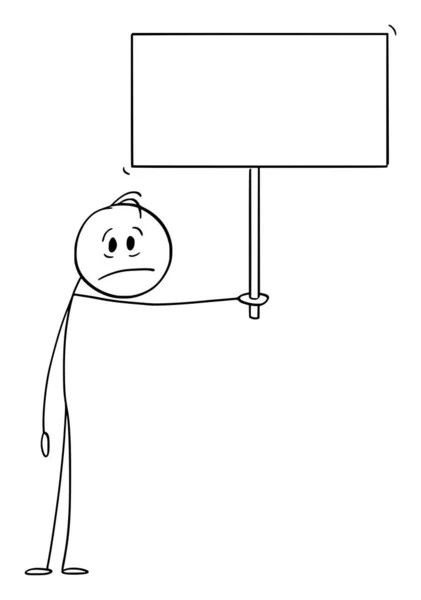 Person Holding Empty Sign Box Rectangle Vector Cartoon Stick Figure ...