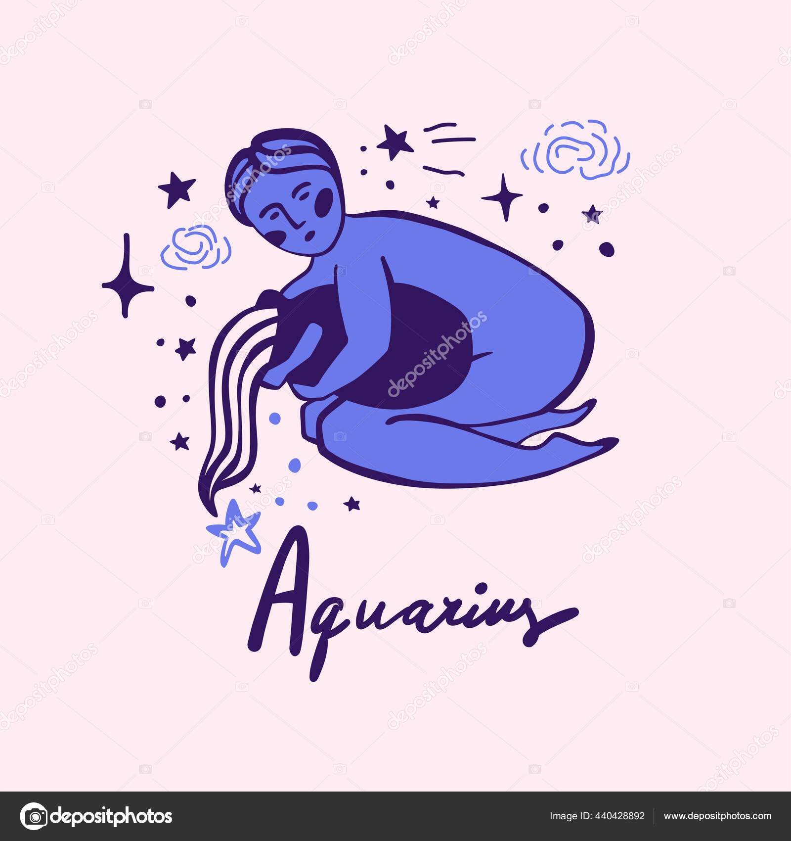 Hand Drawn Vector Zodiac Sign Aquarius Stock Vector by ©Lilitenochek ... Hand Drawn Vector Zodiac Sign Aquarius Stock Vector by ©Lilitenochek ...