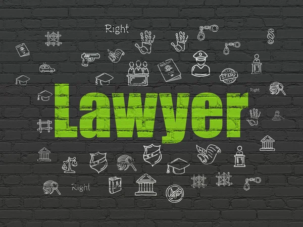 Law concept: Lawyer on wall background - Stock Image - Everypixel